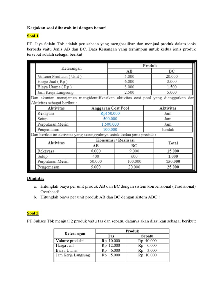 Biaya Produksi dengan Metode ABC dan Tradisional | PDF