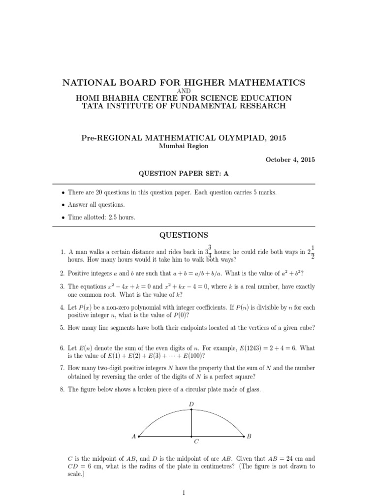 Prmo 2015 | Download Free PDF | Triangle | Numbers