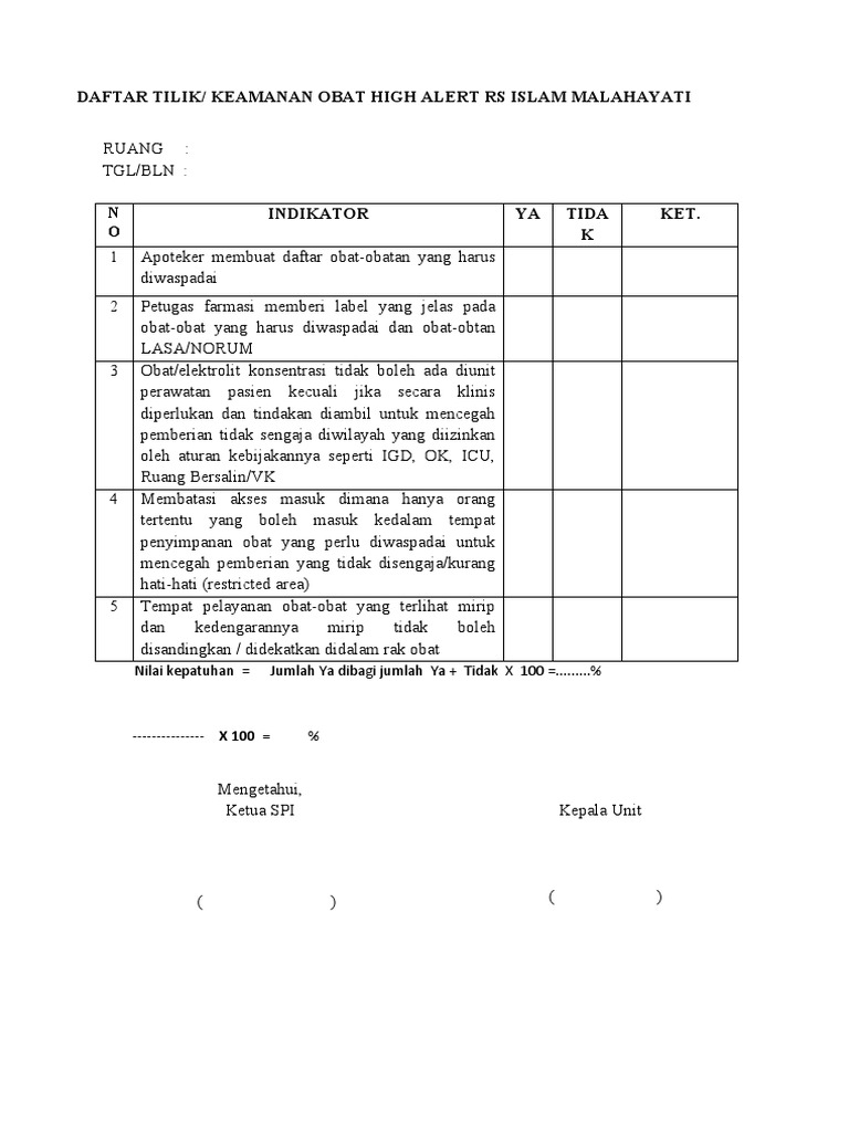 Keamanan Obat High Alert | PDF