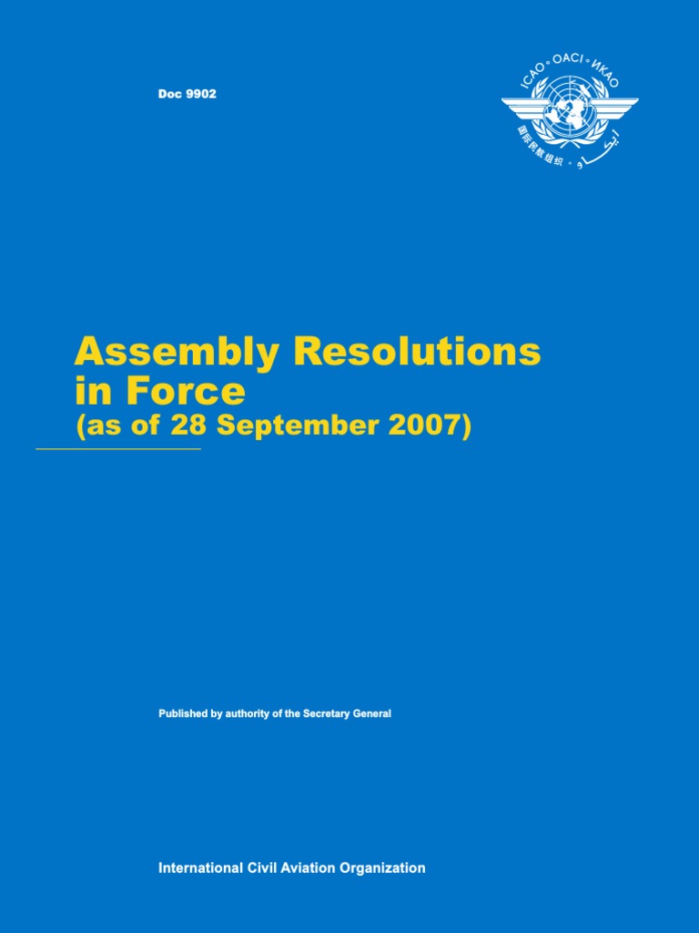 Icao Assembly Resolutions in Force (2007) | PDF