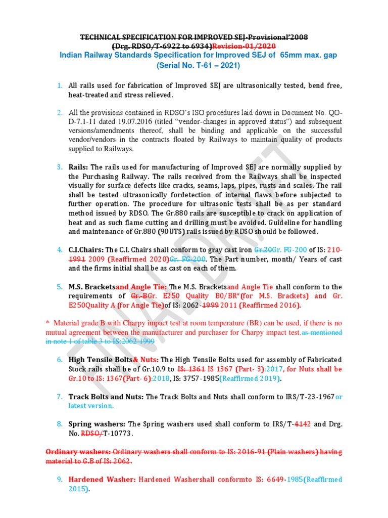 Final Draft - Specification - ISEJ65 - 22 - 02 - 2021 | PDF | Screw ...