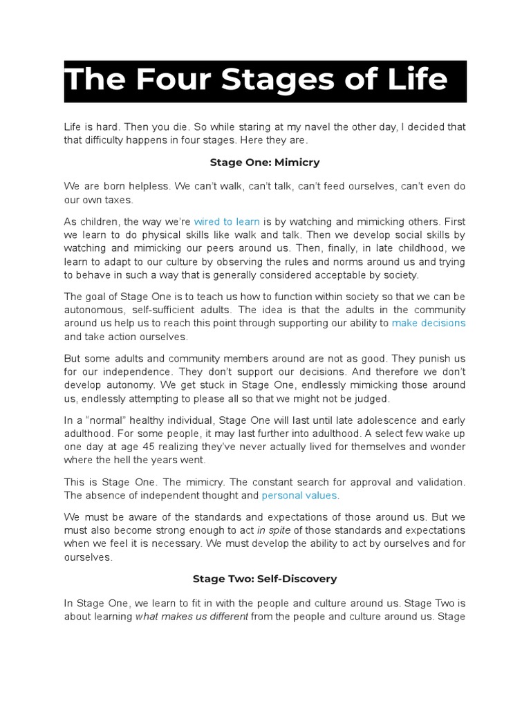 The Four Stages of Life | PDF