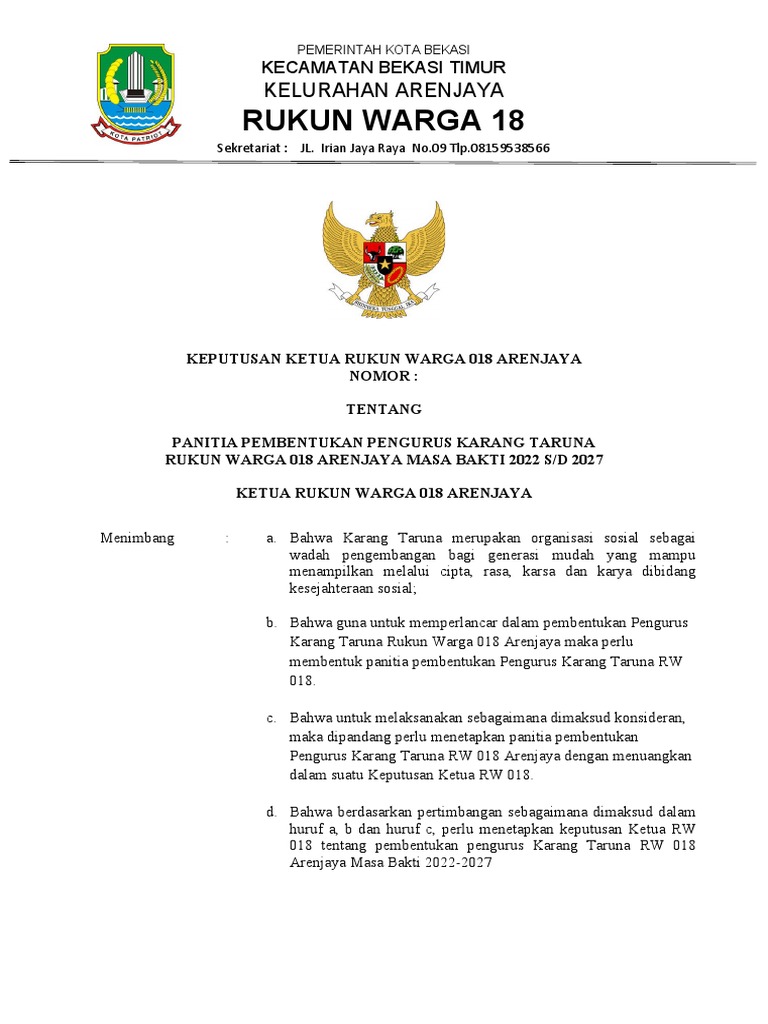 SK Panitia Pemilihan | PDF