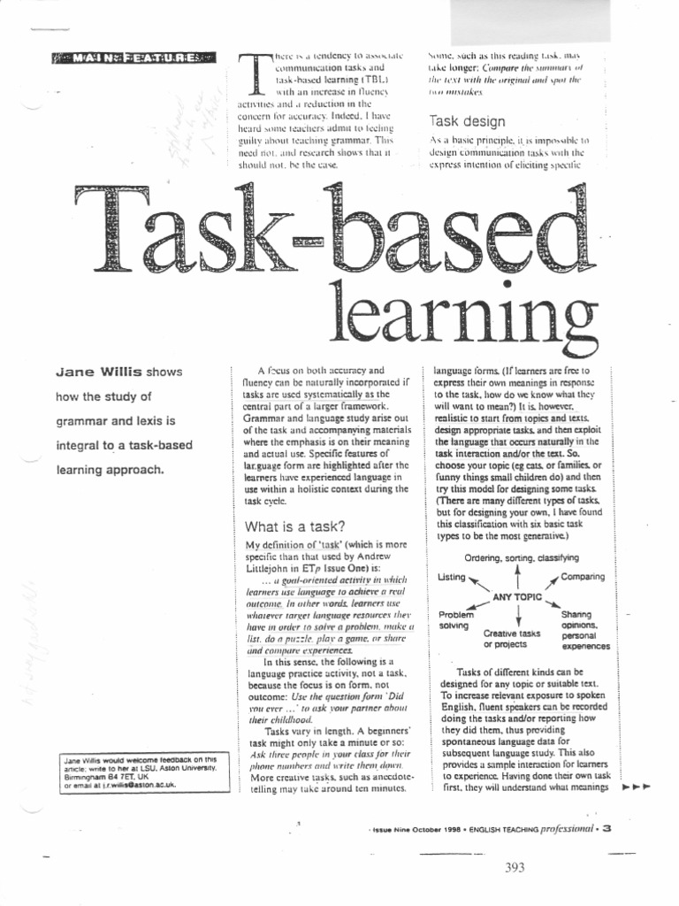 Willis Task Based Learning | PDF