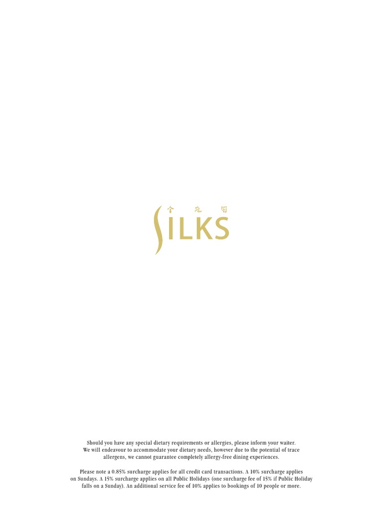 Crown Sydney Silks ALC Menu | PDF | Stir Frying | Chinese Cuisine