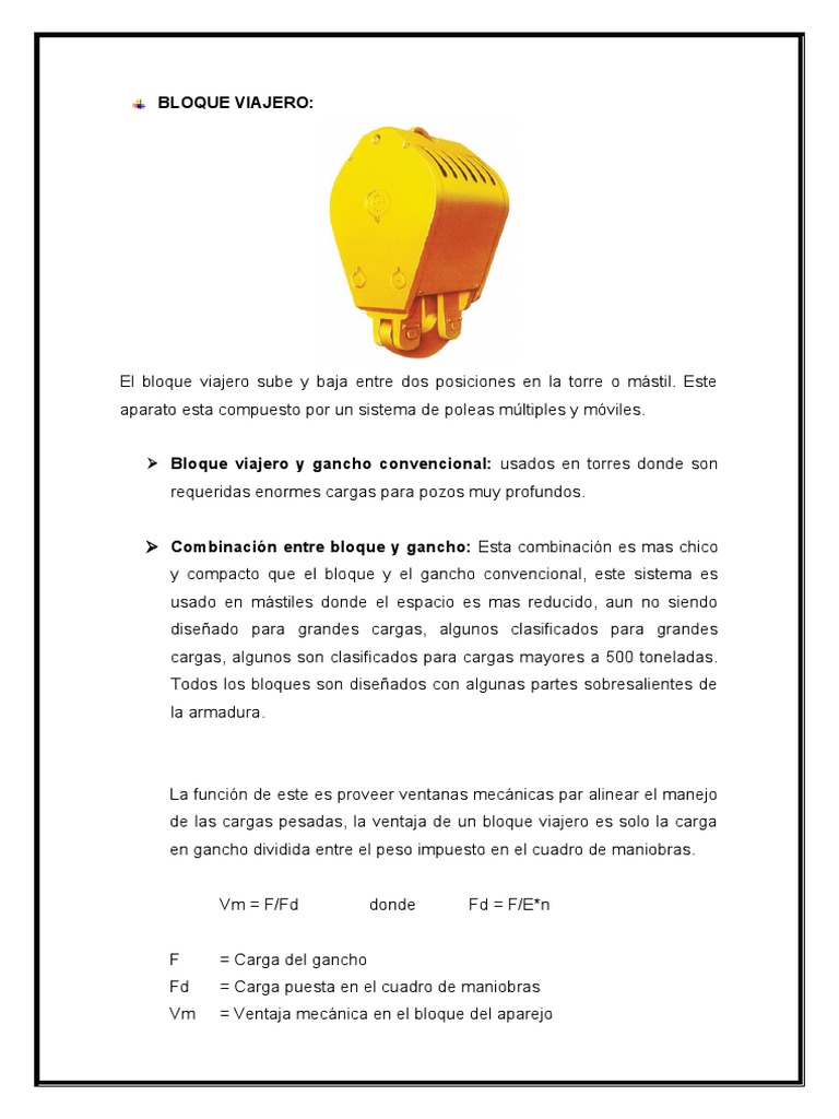 Informe Bloque Viajero | PDF | Rodamiento (Mecánico) | Perforación