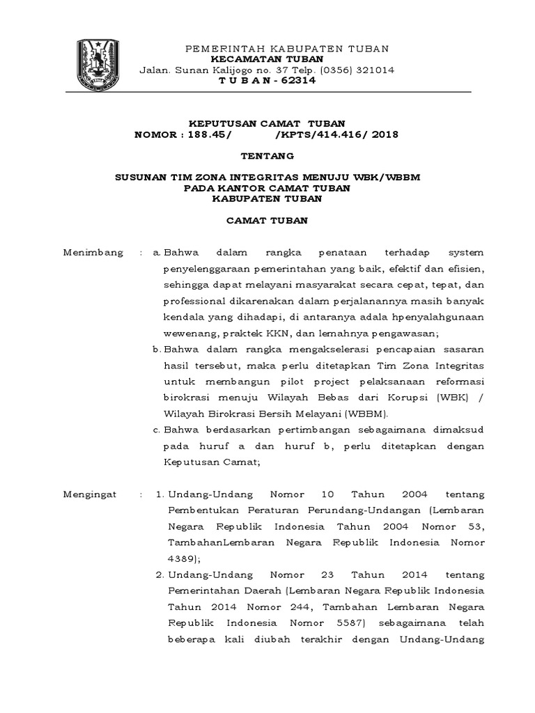 Sk Tim Zona Integritas Pdf