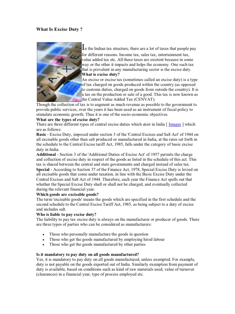 What Is Excise Duty | PDF | Excise | Taxation