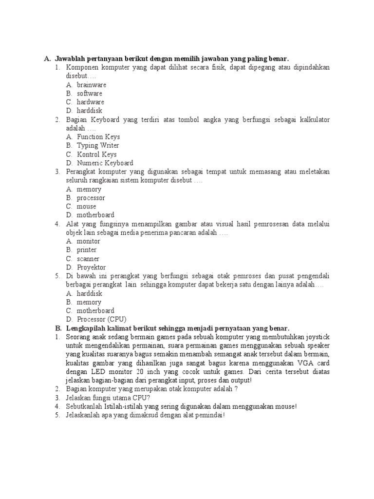 Quiz Informatika | PDF