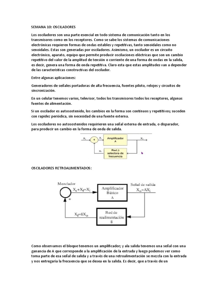 Semana 7 - Osciladores | PDF | Oscilación | Condensador