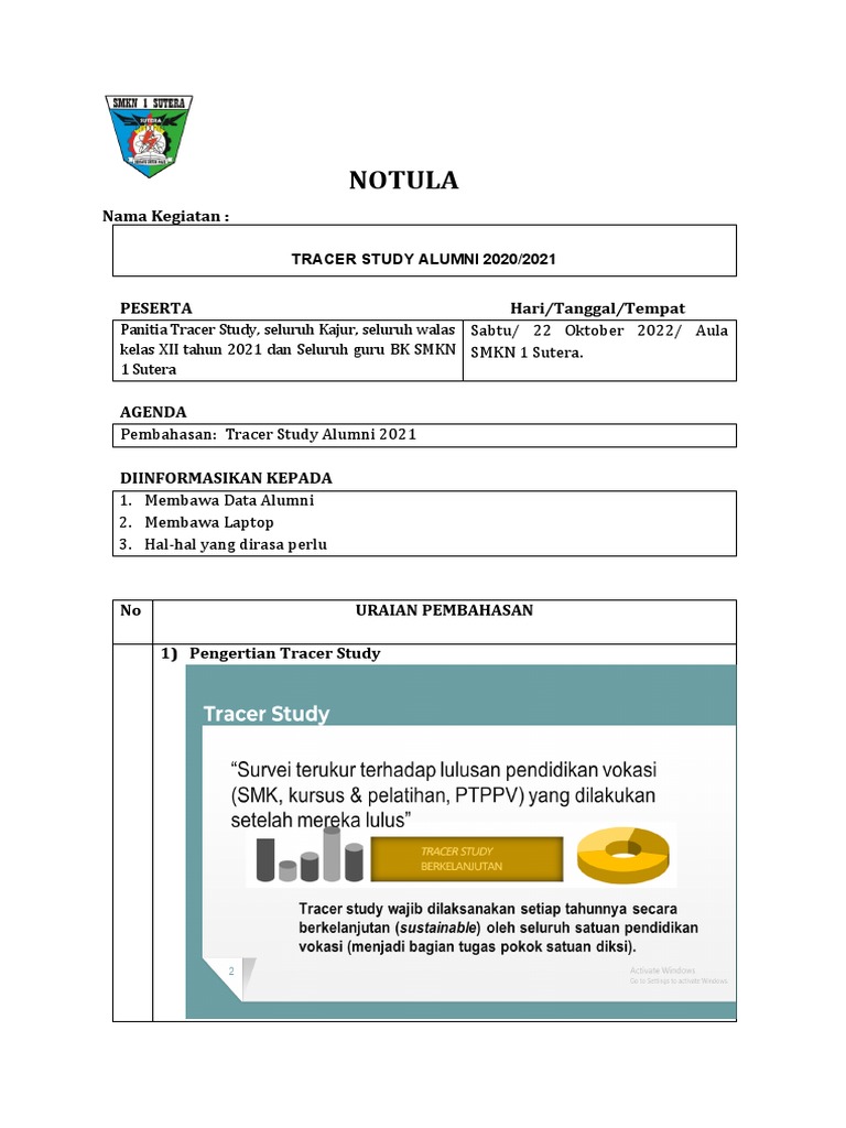 Notula Tracer Study | PDF
