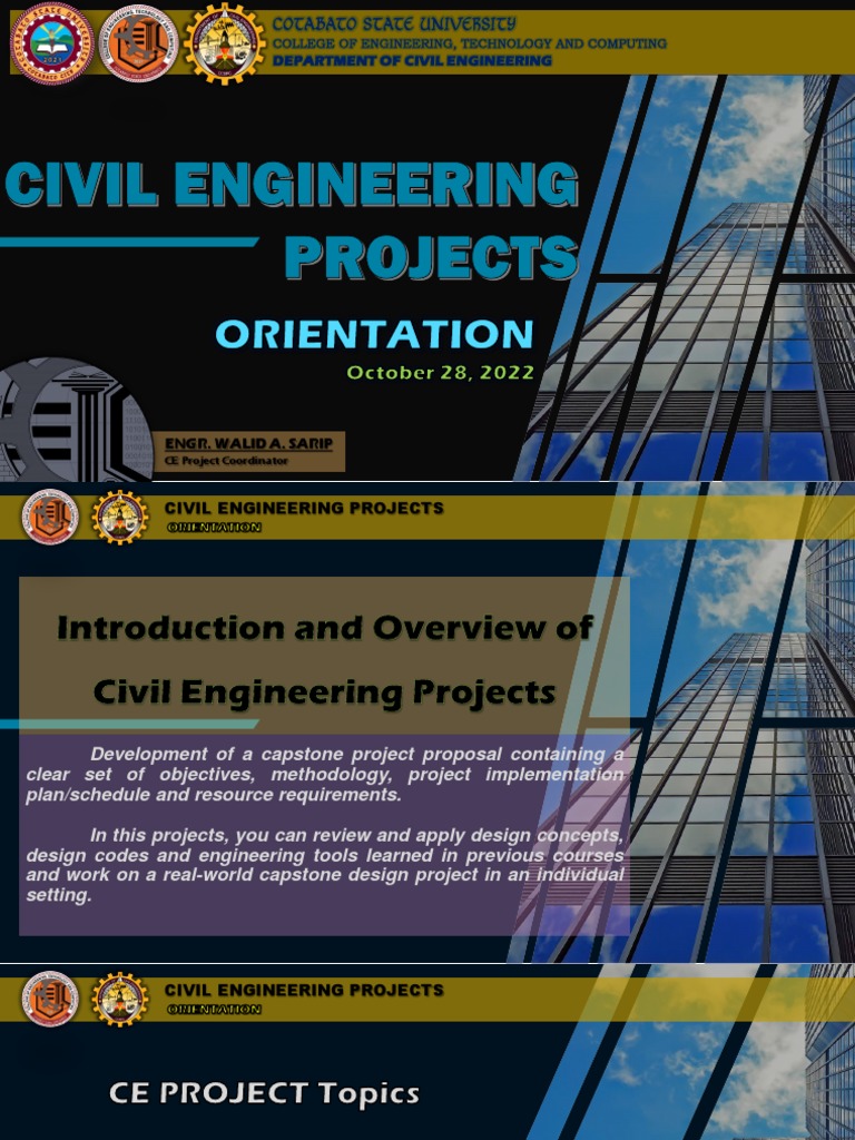 Ce Project Orientation 2022 2023 | PDF | Engineering | Civil Engineering