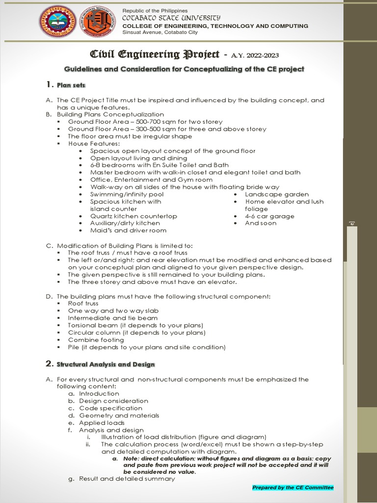 Guidelines and Consideration For Conceptualizing of The CE Project ...