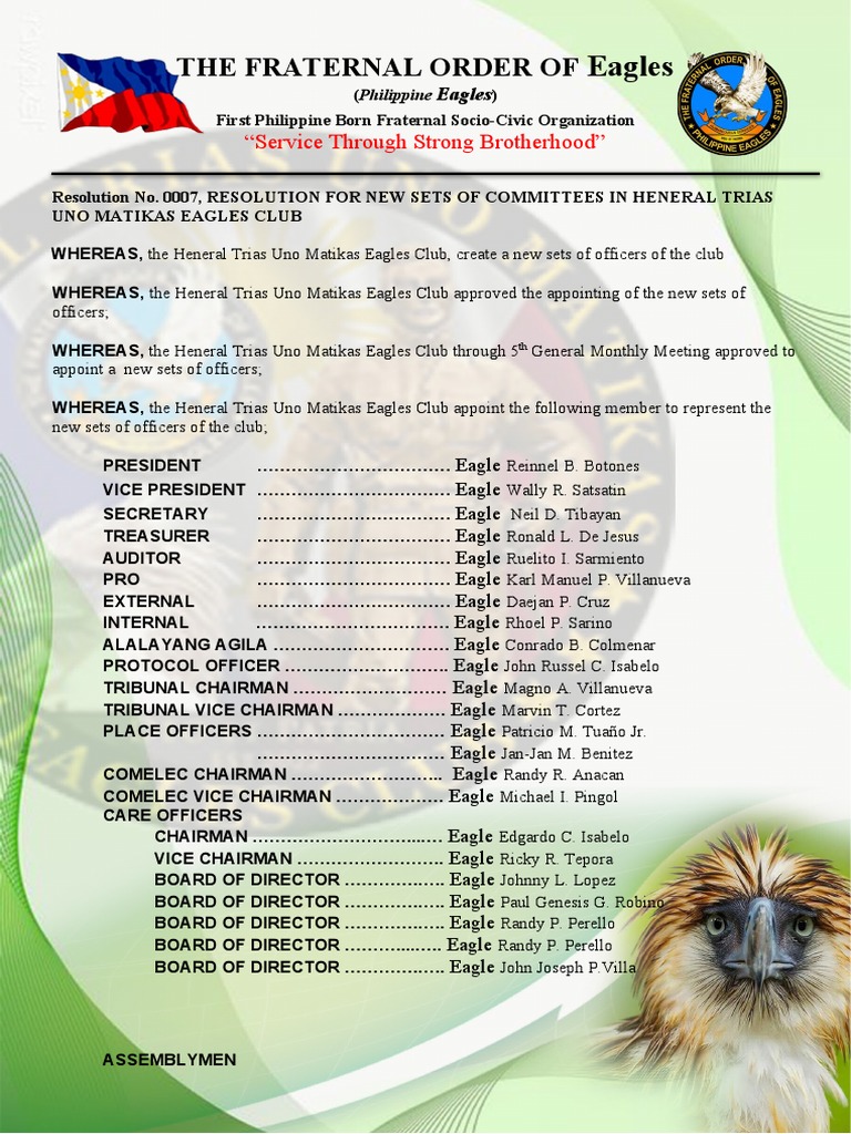 Resolution 0007 New Sets of Officers | Download Free PDF | Government