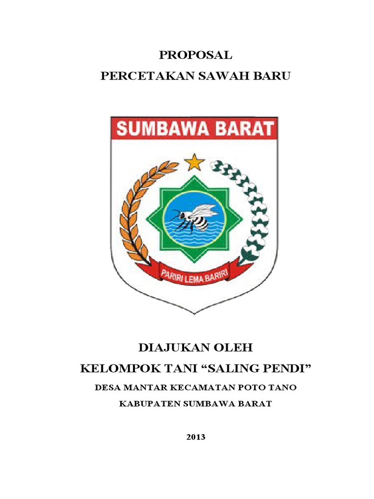 Proposal Cetak Sawah | PDF