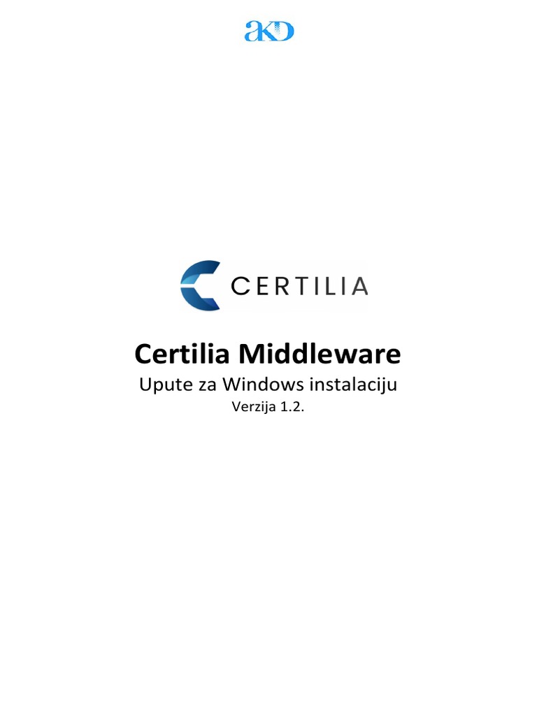 Certilia-Middleware_Upute-za-Windows-instalaciju | PDF
