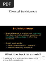 Stoichiometry Formula Sheet | PDF