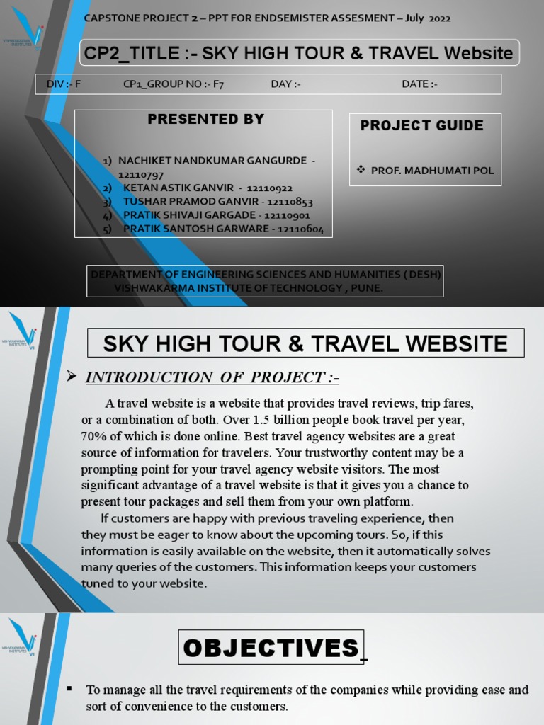 CP2 End Sem PPT Sky High Travels | PDF | Tourism | Php CP2 End Sem PPT Sky High Travels | PDF | Tourism | Php