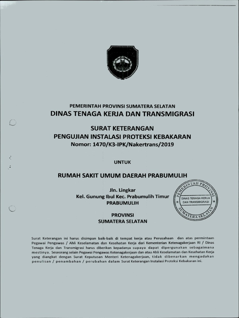 IZIN pROTEKSI kEBAKARAN | PDF