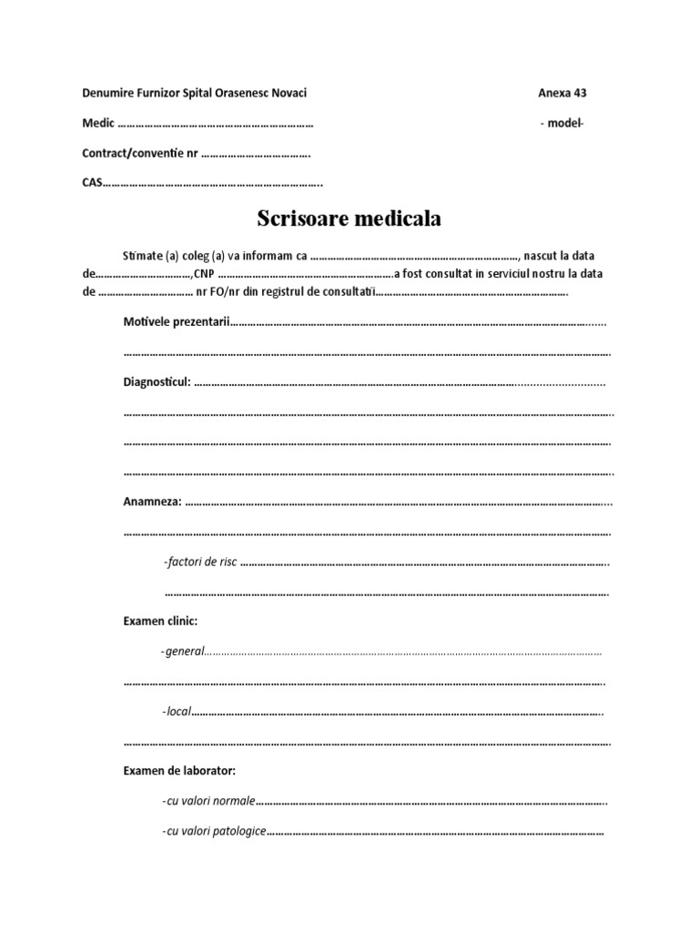 Scrisoare Medicala | PDF
