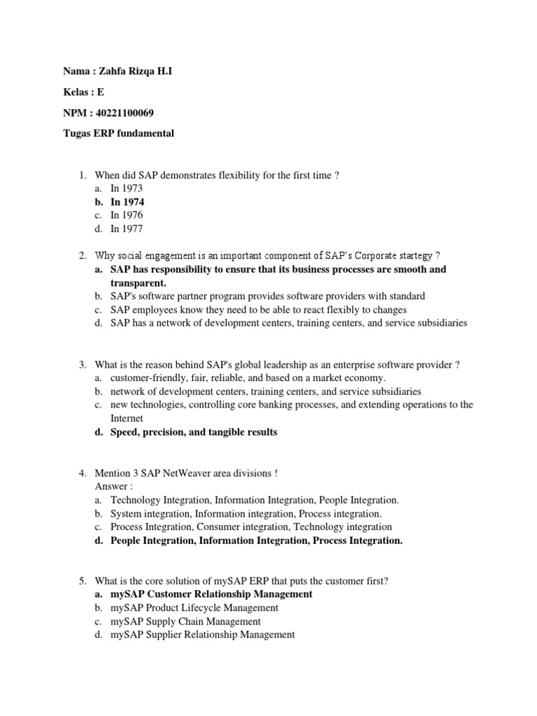 ERP Fundamental | PDF | Enterprise Resource Planning | Business Process