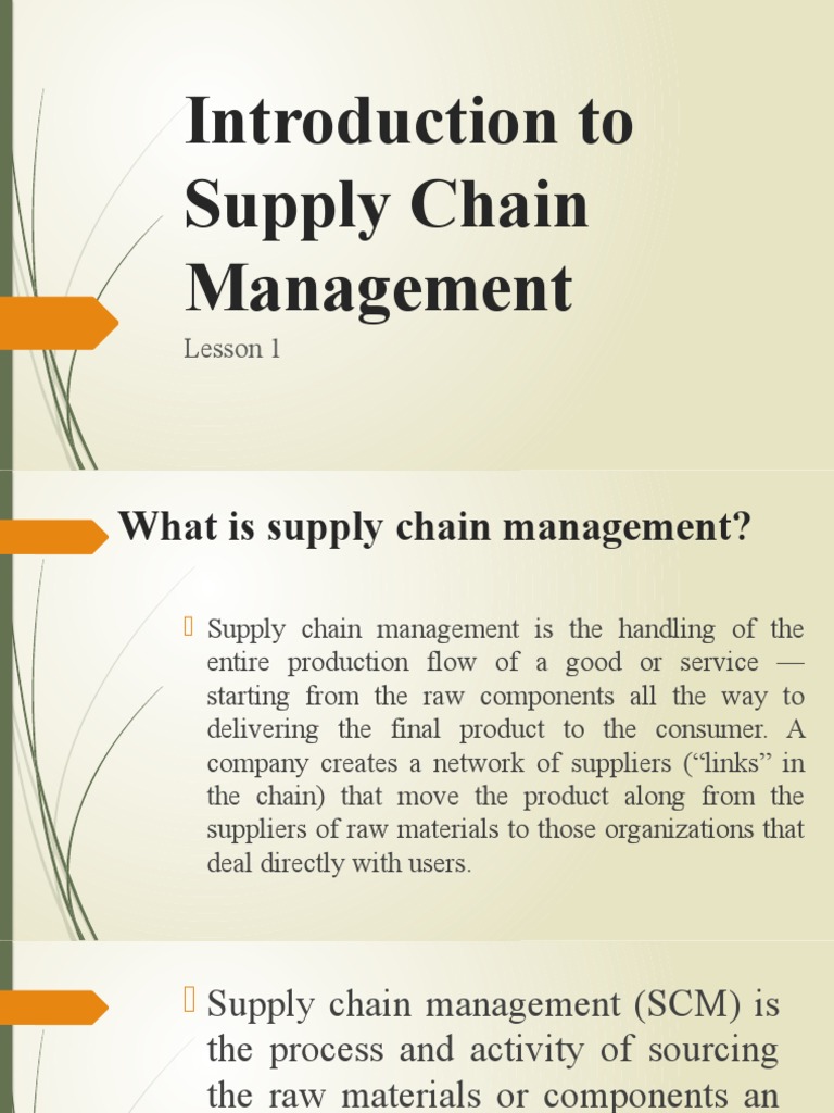 1-Introduction To Supply Chain Management | PDF | Supply Chain | Supply ...