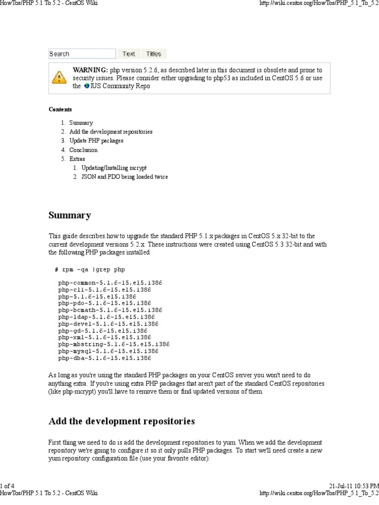 Howtos - PHP 5.1 To 5 | PDF | Php | System Software