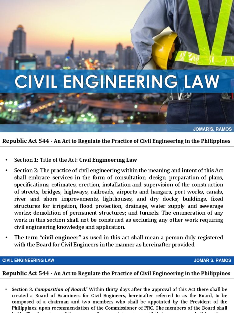 CE195-2 - Civil Engineering Law - JSR | PDF | Engineer | Civil Engineering