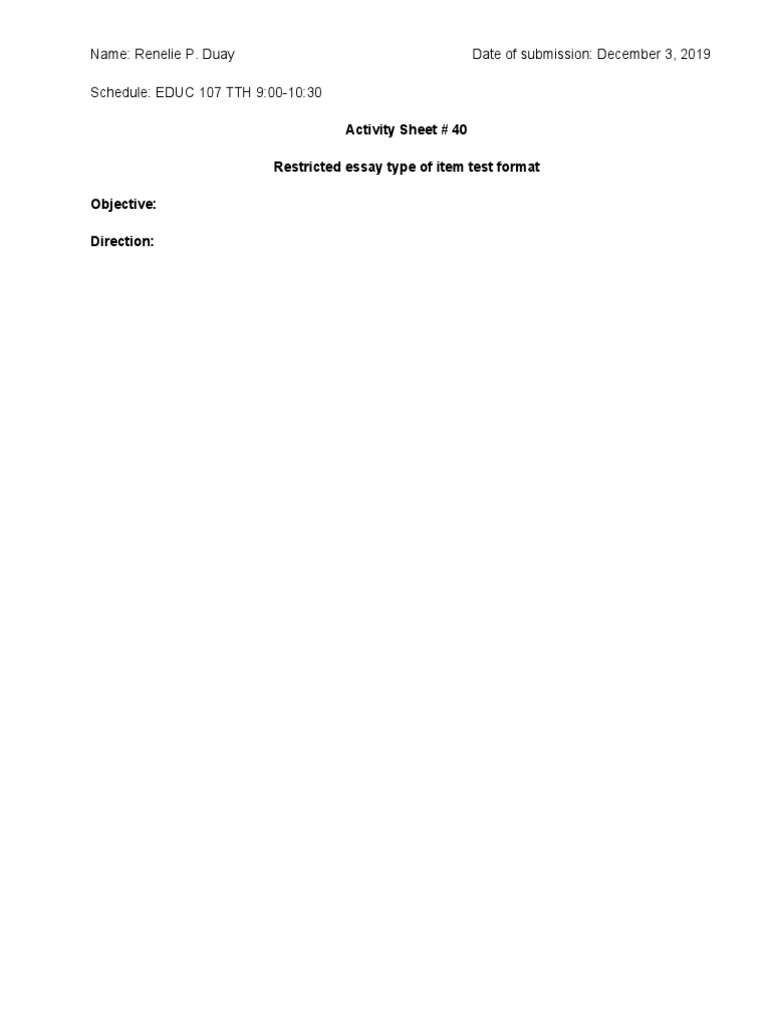 40 Duay - Restricted Essay | PDF