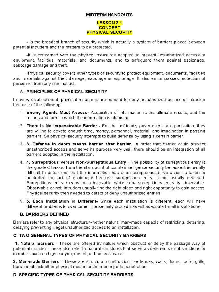 Midterm Handouts | PDF | Security Alarm | Lighting