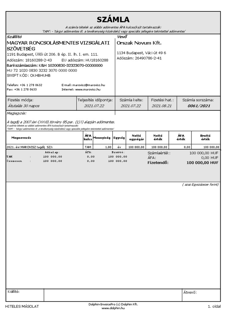 Tagdíj 2021 Marovisz 0061 | PDF