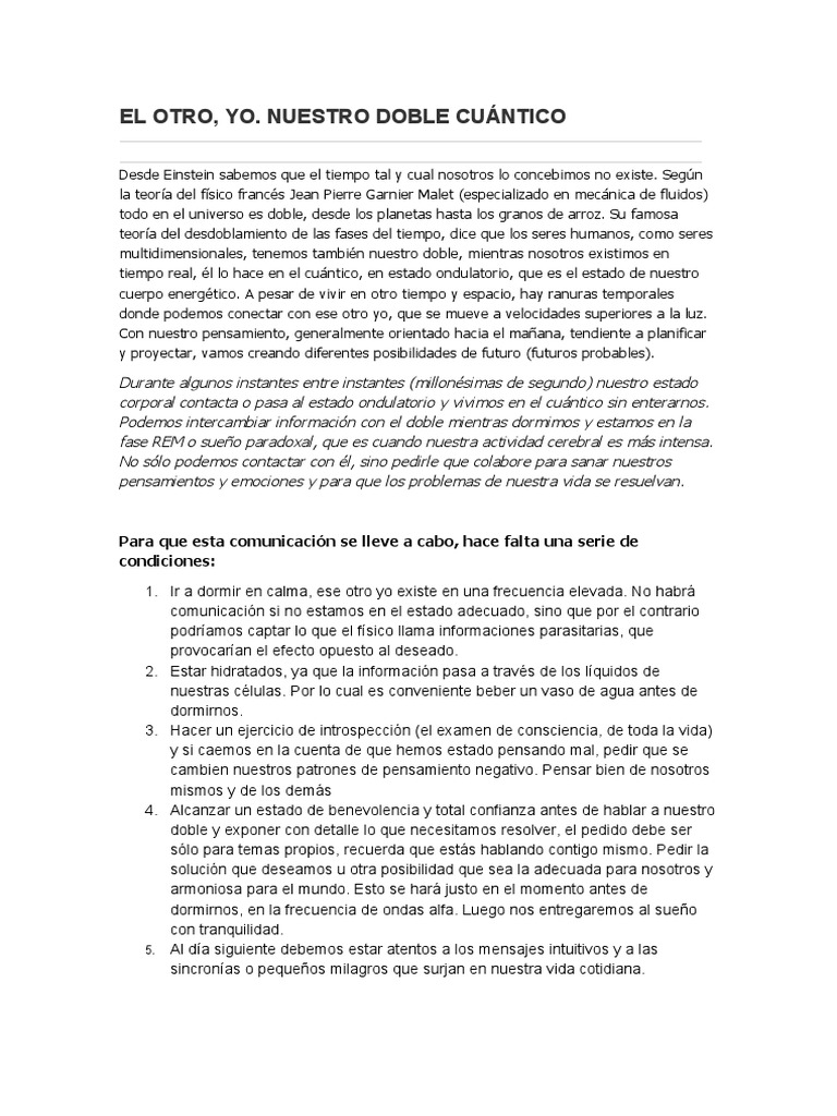 El Otro Yo | PDF | Pensamiento | Dormir