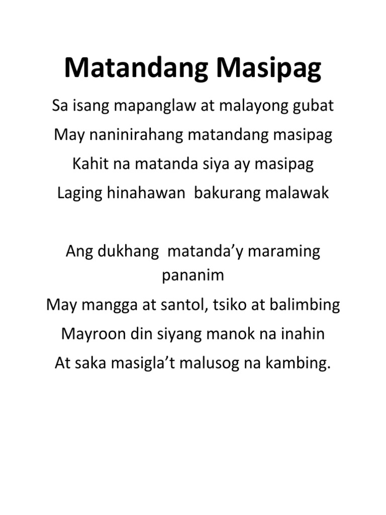 Matandang Masipag | PDF