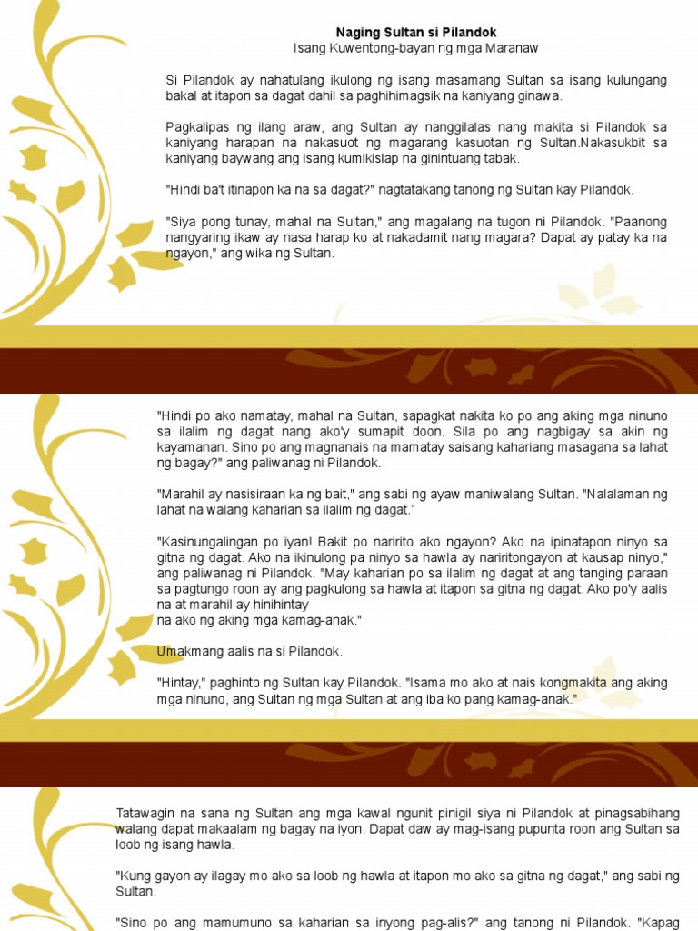 Naging Sultan Si Pilandok | PDF