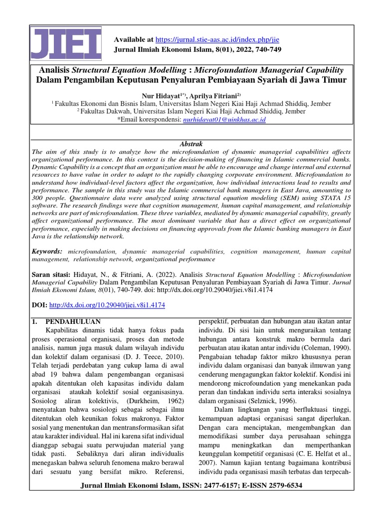 Analisis Structural Equation Modelling Microfoundation Managerial