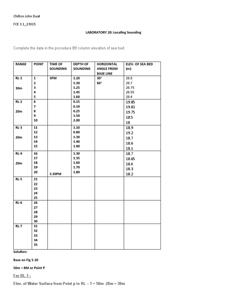 LABORATORY 20 - Locating Sounding (Answers) | PDF | Geodesy | Earth Sciences