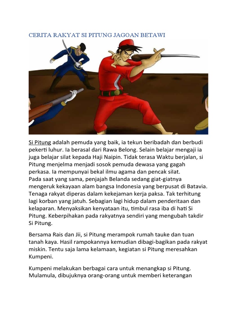 Cerita Rakyat Si Pitung Jagoan Betawi | PDF