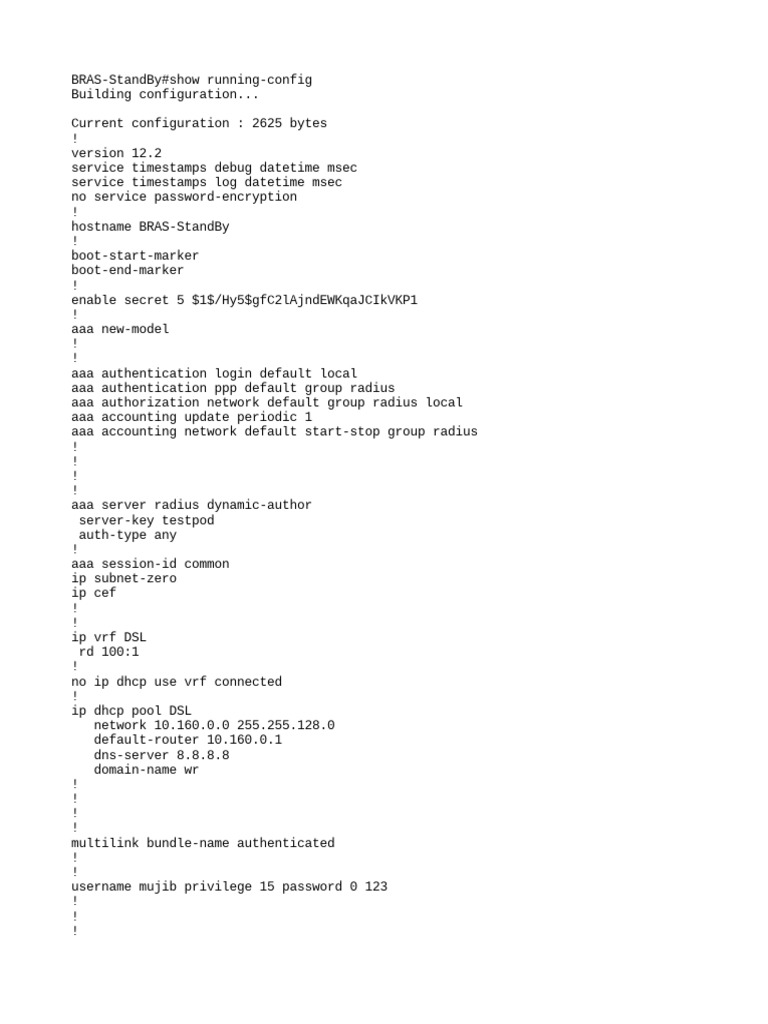 Cisco BRAS Config | PDF | Radius | Internet Protocols