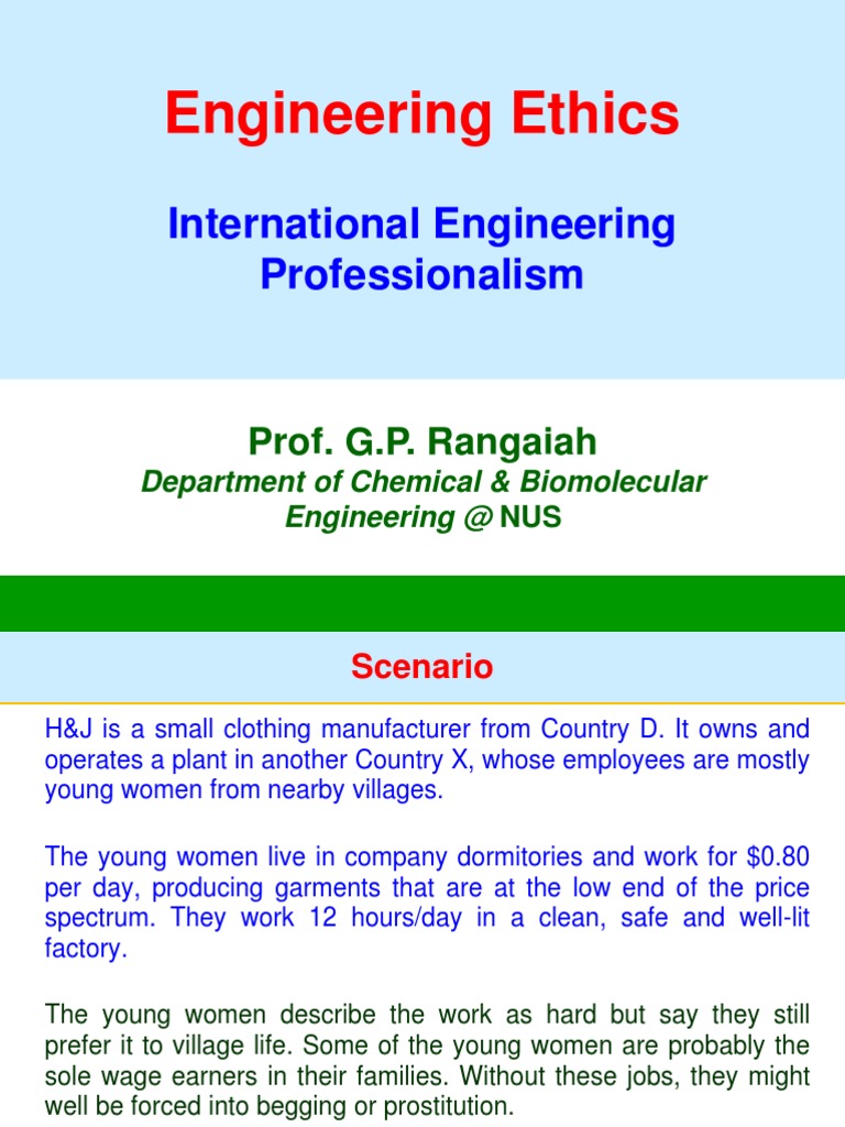 Engg Ethics L6 International Engineering Professionalism | PDF | Cost Of Living | Bribery
