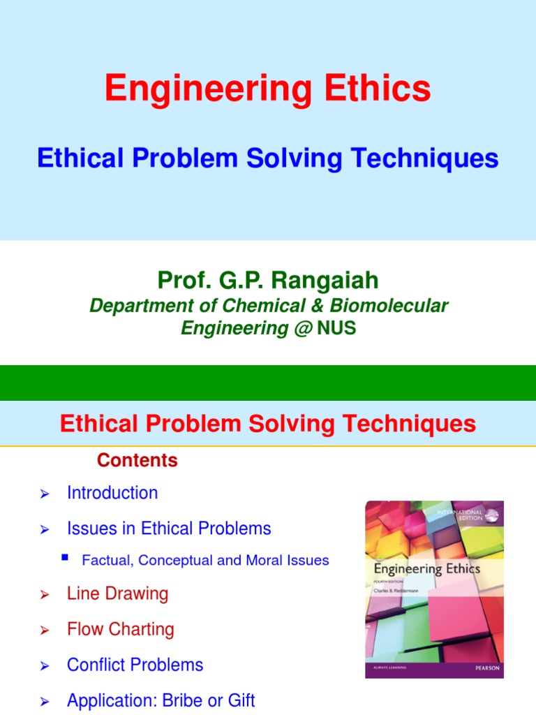 Engg Ethics L4 Ethical Problem Solving Techniques Including Hidden Slides | PDF | Bribery | Waste
