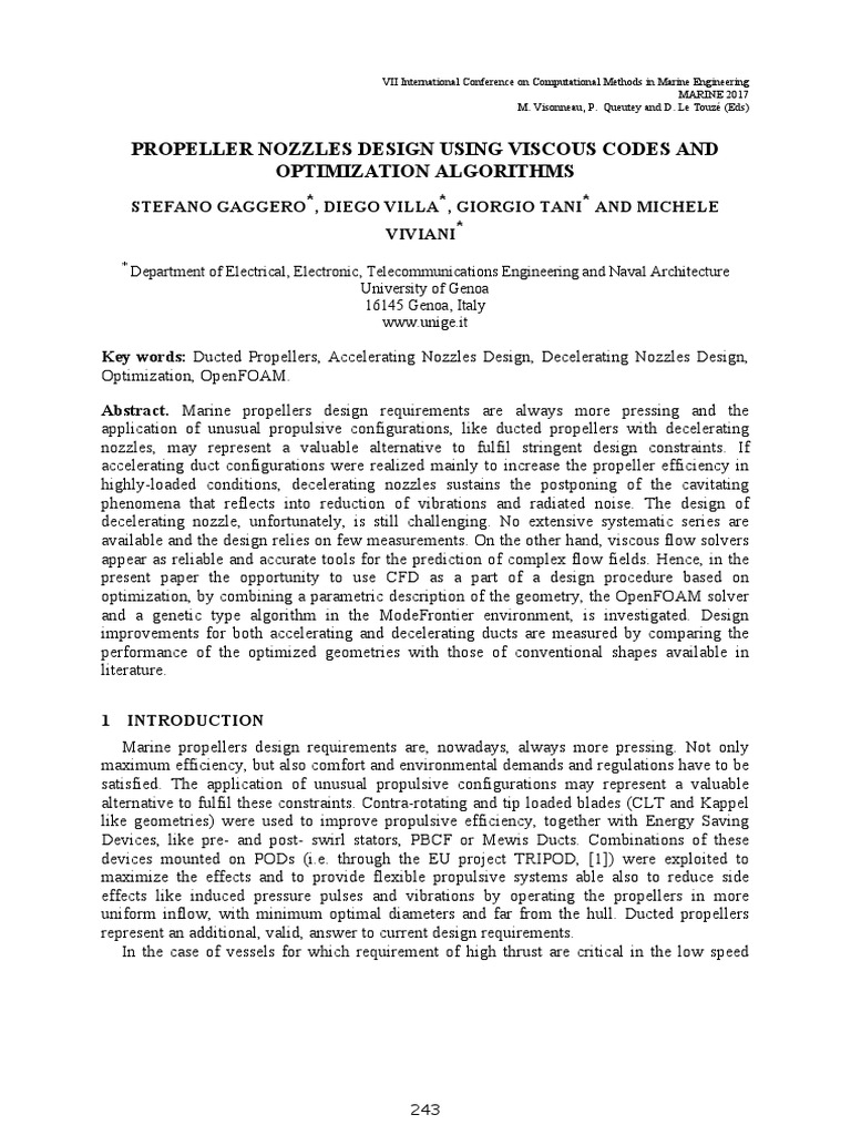 Marine 2017 18 - Propeller Nozzles Design | PDF | Propeller | Mathematical Optimization