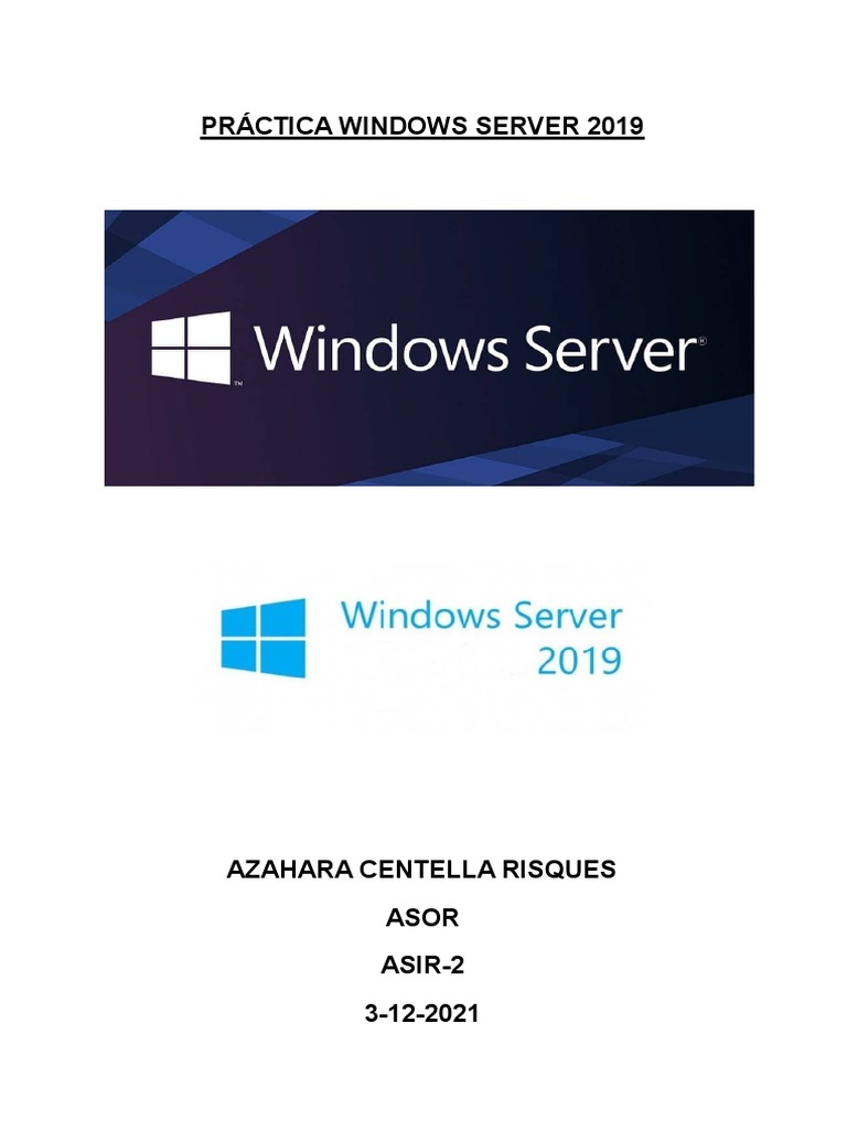 Práctica Windows 2019 Server | PDF | Directorio Activo | Usuario (informática)