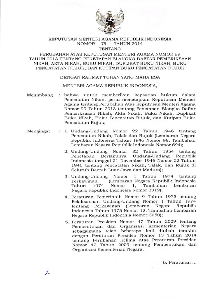 KMA Nomor 75 Tahun 2014 | PDF