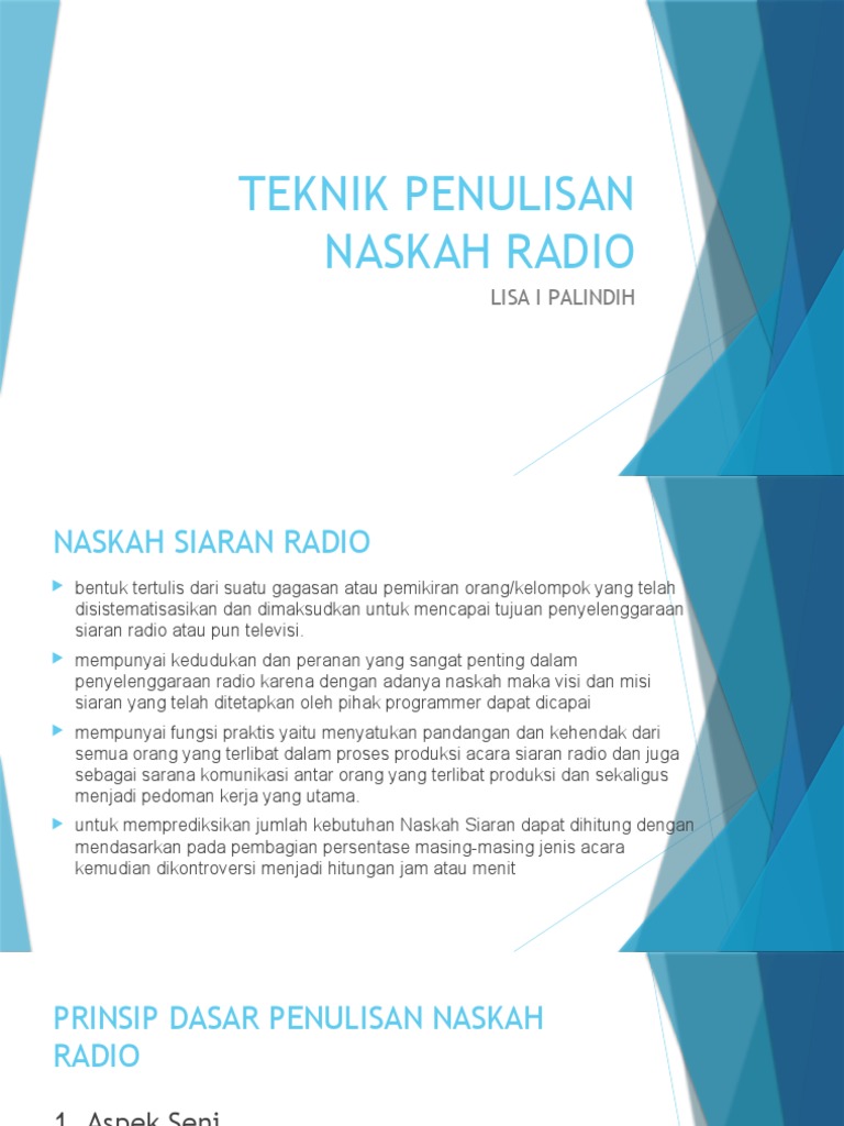 Teknik Penulisan Naskah Radio (23092020) | PDF