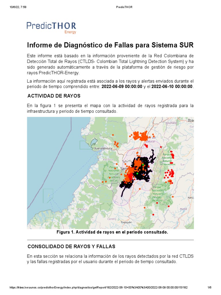 Informe de Rayos y Fallas 9-10 Jun 2022 | PDF