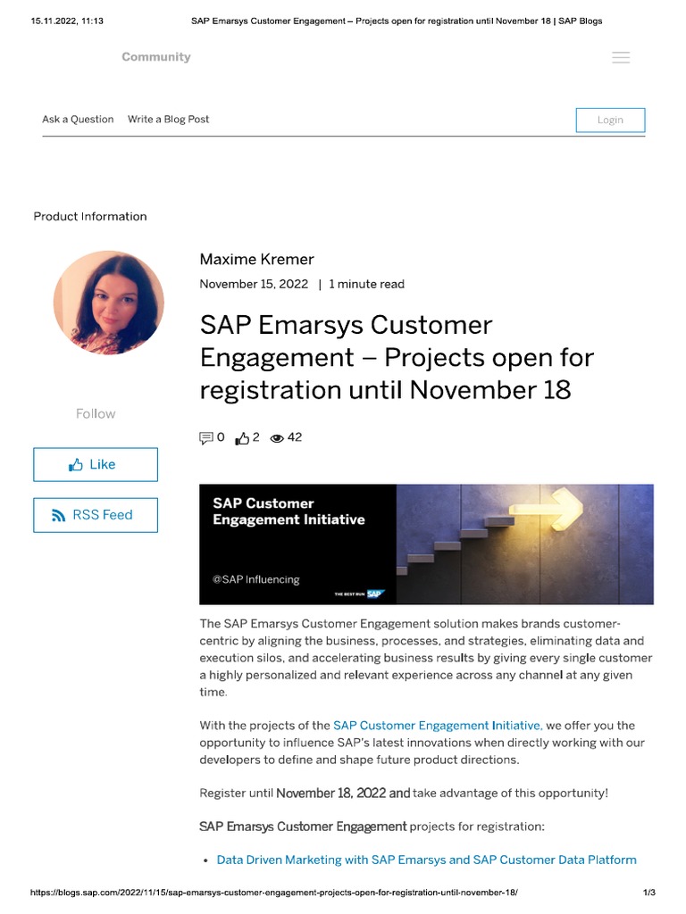 SAP Emarsys Customer Engagement - Projects | PDF