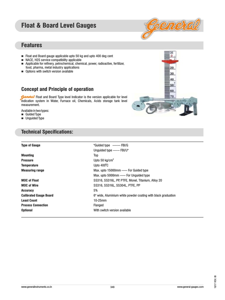 Float & Board Level Gauges | PDF | Stainless Steel | Materials