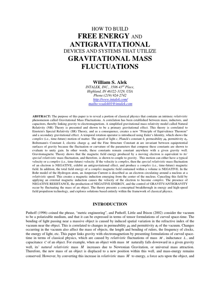 Free Energy | PDF | General Relativity | Mass