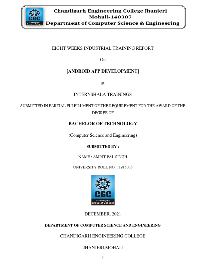 Android Development Report | PDF