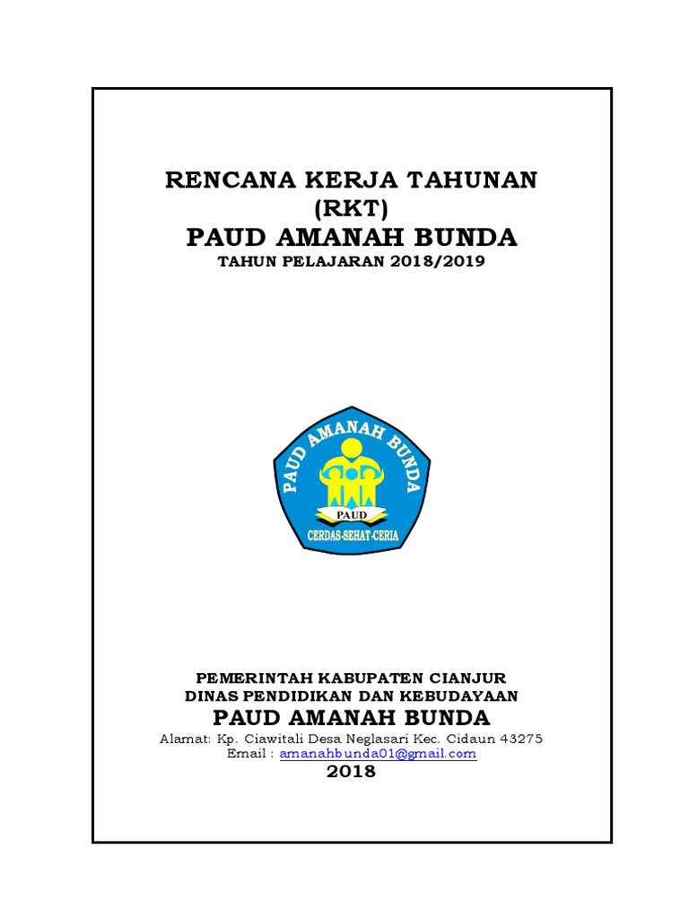 Paud Amanah Bunda: Rencana Kerja Tahunan (RKT) | PDF